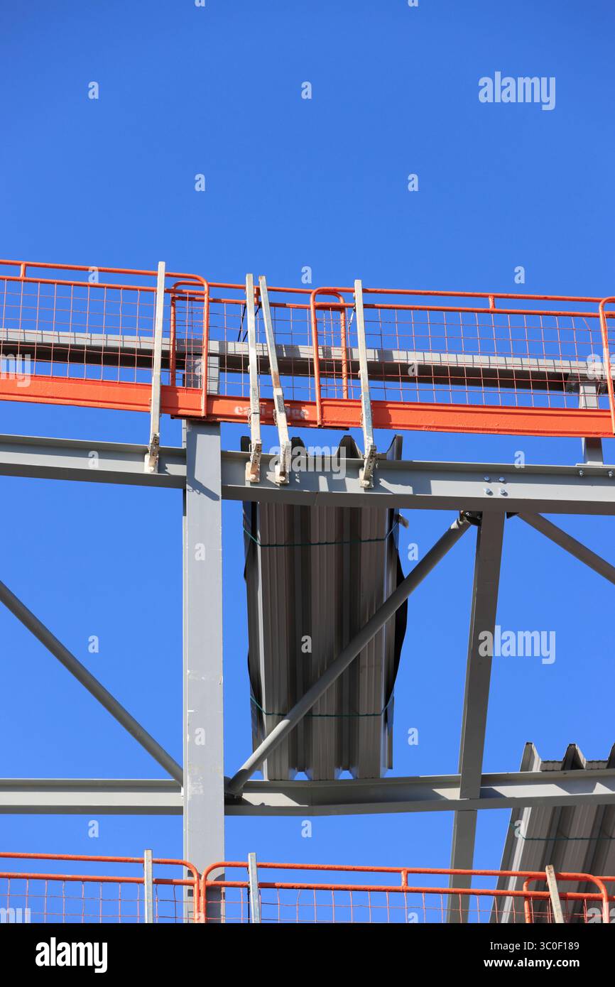 Radcliffe civic hub steel skeleton frame and metal decking sheets ready ...