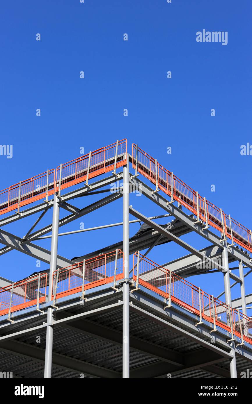 Radcliffe civic hub steel skeleton frame and metal decking sheets ready ...