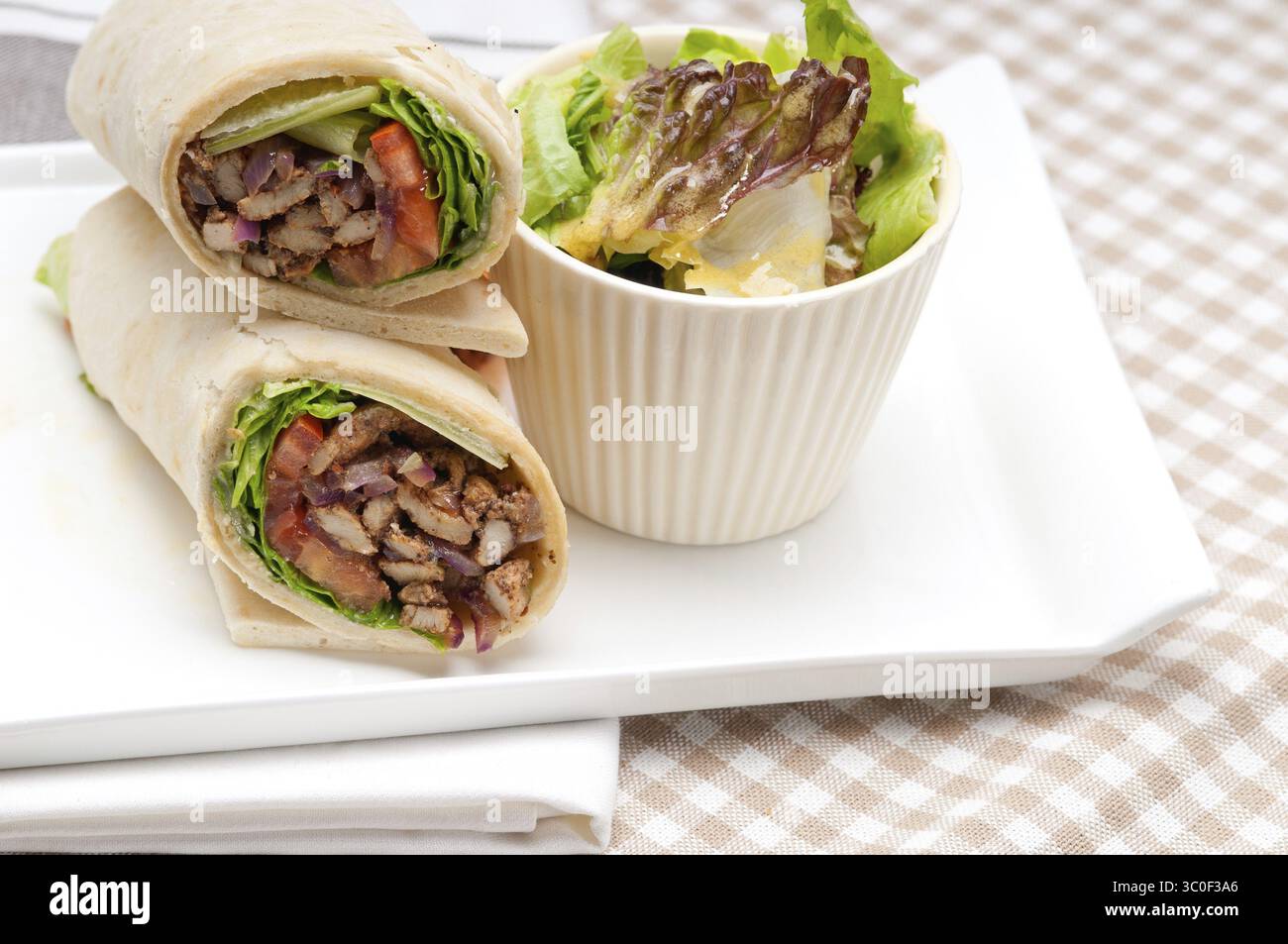 Food, Kafta shawarma chicken pita wrap roll sandwich traditional arab ...