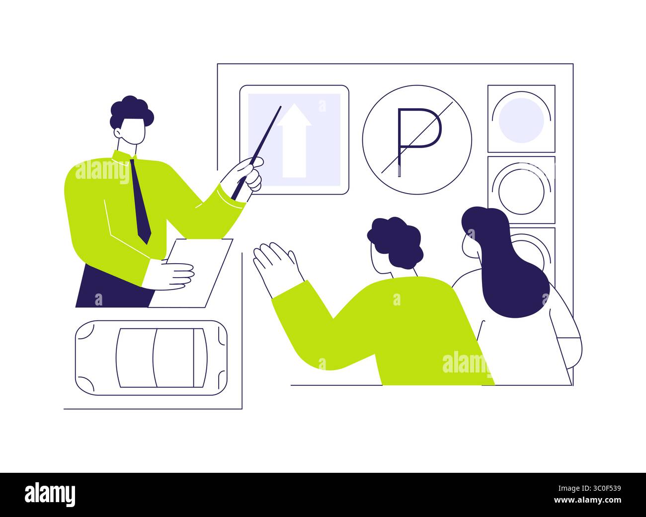 Learn traffic rules abstract concept vector illustration Stock Vector ...