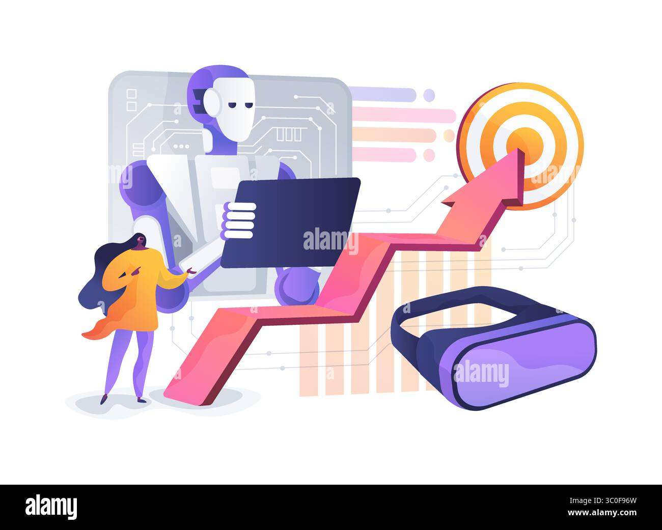 Virtual Reality Leadership Simulations abstract concept vector ...