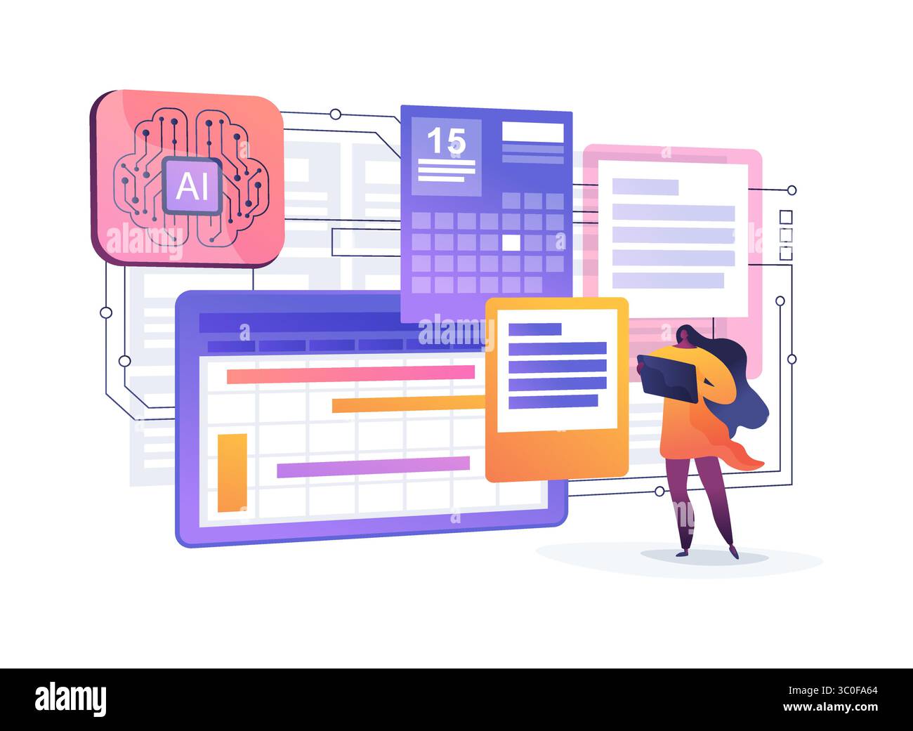Automated Calendar Assistants abstract concept vector illustration ...