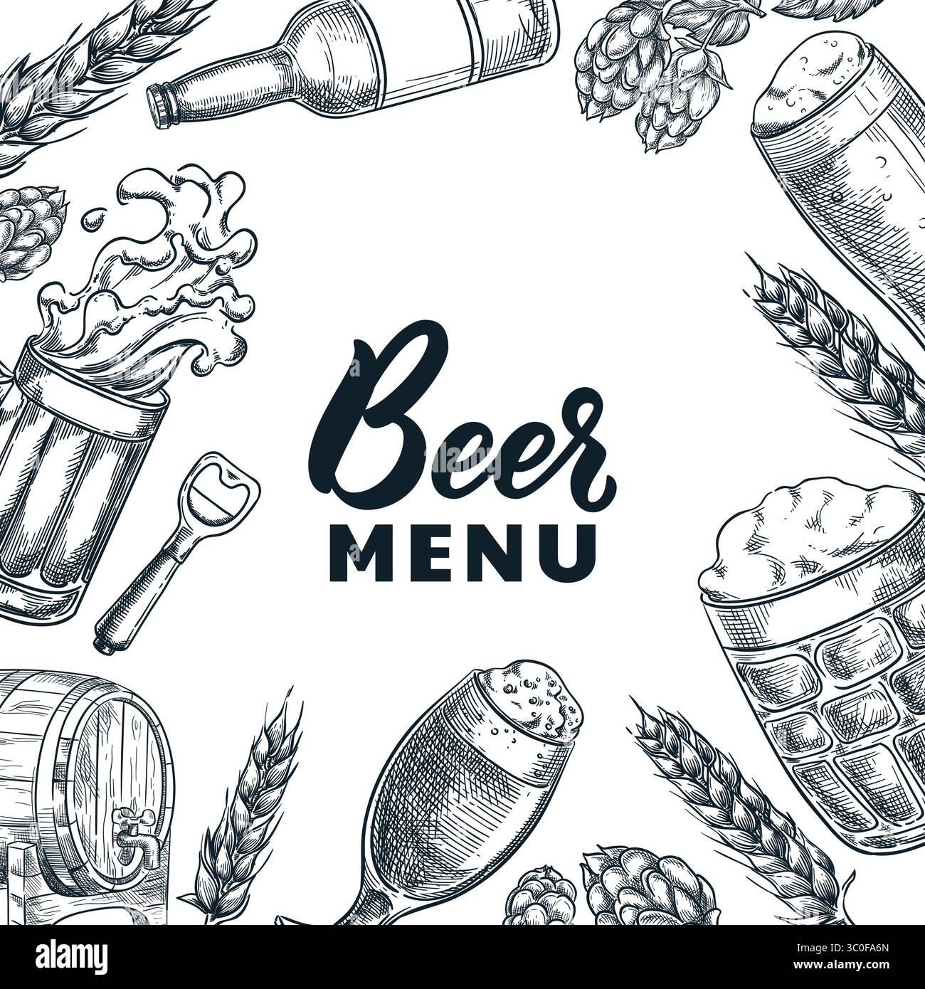 Mugs beer brewery poster Stock Vector Images - Alamy