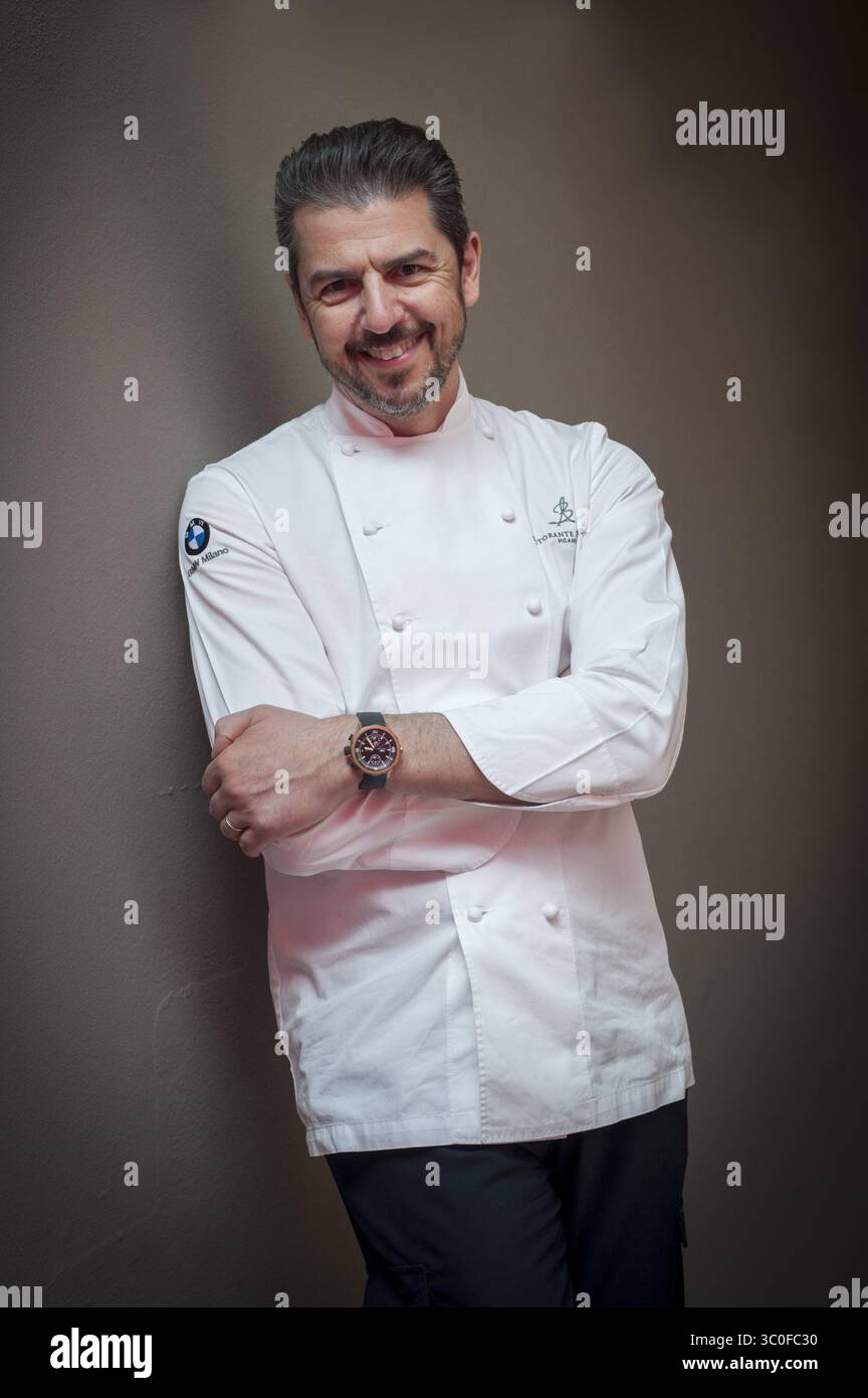 Show cooking of the chef Andrea Berton for the event Panorama d'Italia ...