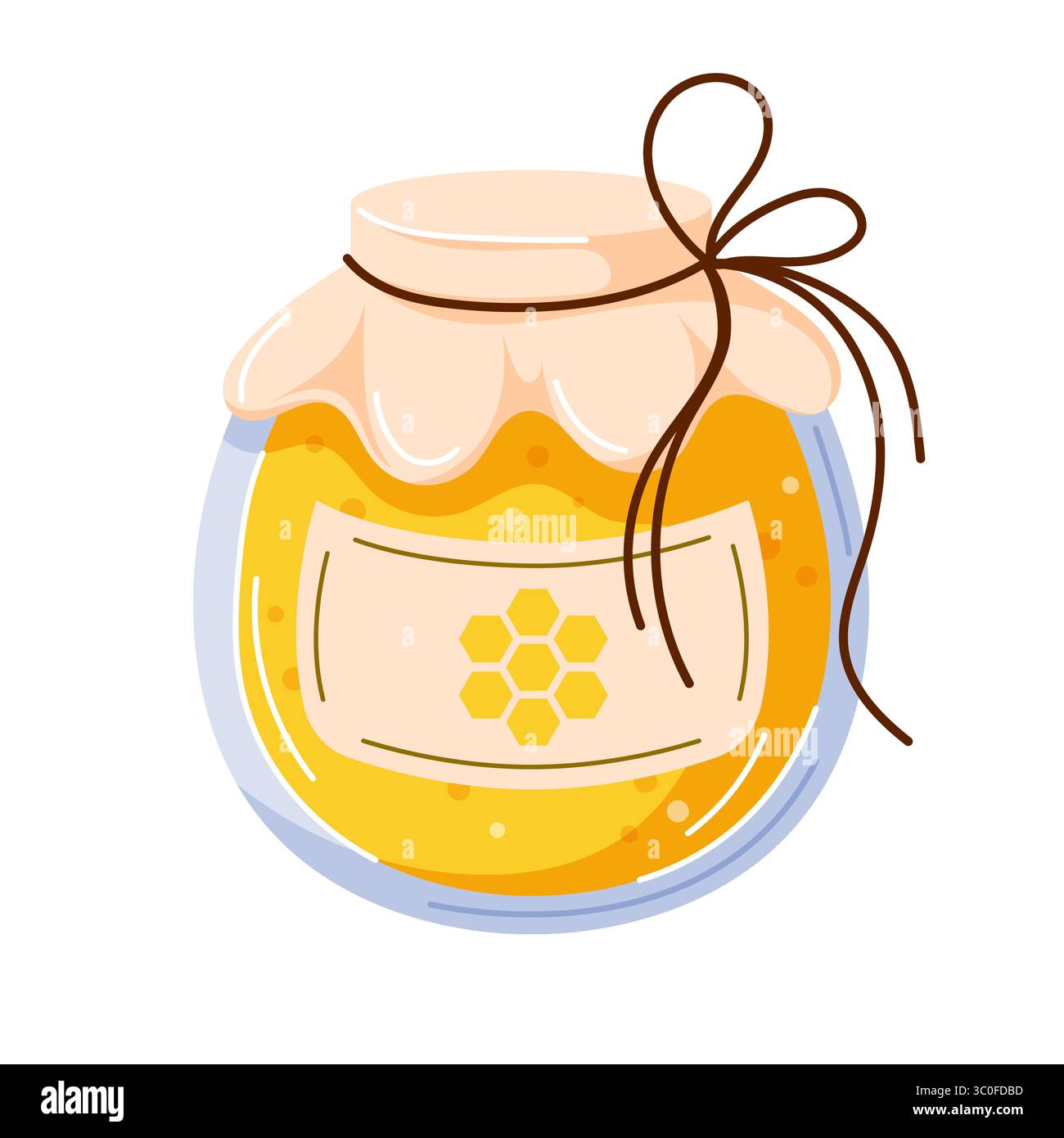 Jar with honey in cartoon style isolated on a white background Stock ...