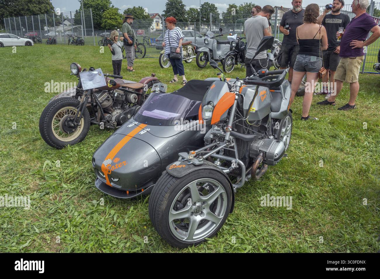 Oldtimer meeting, motorbike BMW Moko Boxer Super Twin, Brigante, in ...
