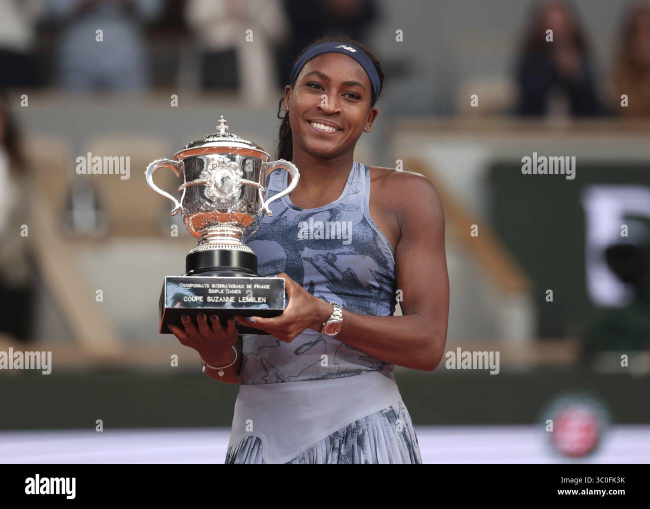 French Open 2025 winner Coco Gauff (USA) with the Coupe Suzanne Lenglen ...