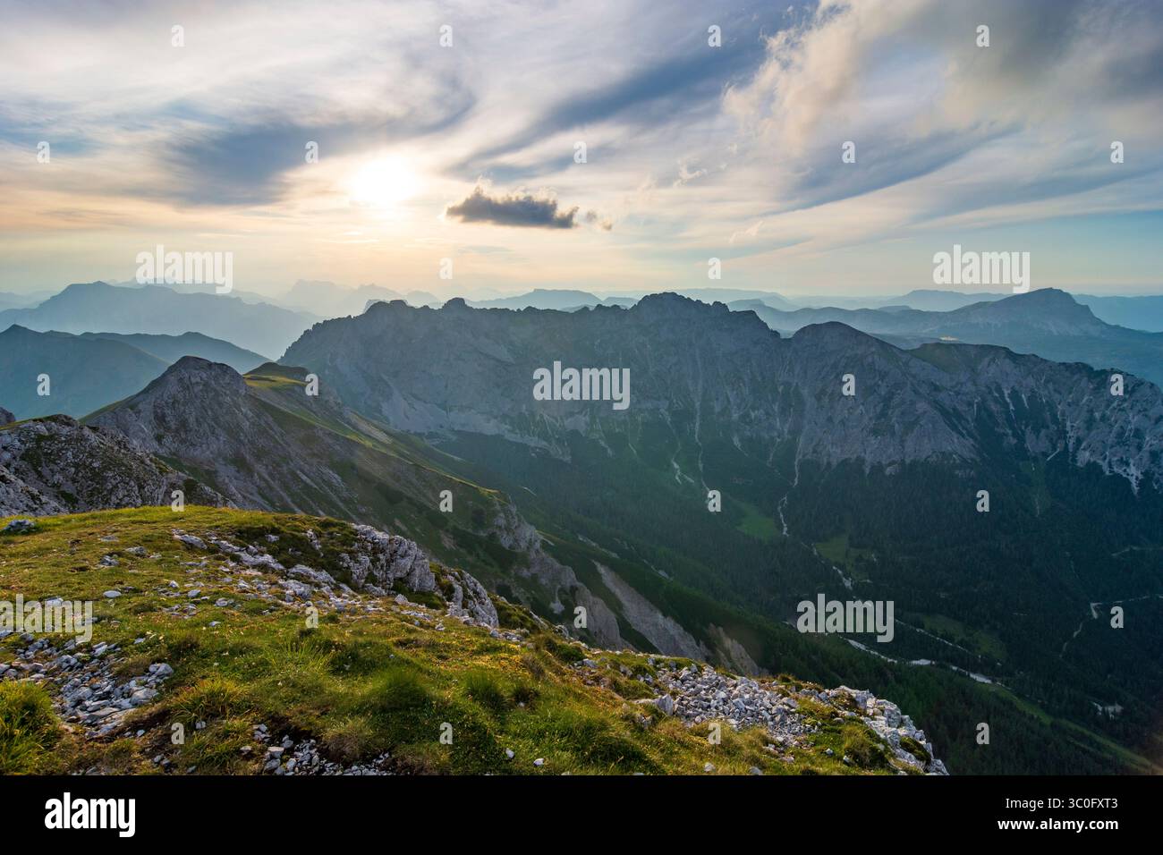 Hochschwab Mountains: mountain range Griesmauer, view from mountain ...
