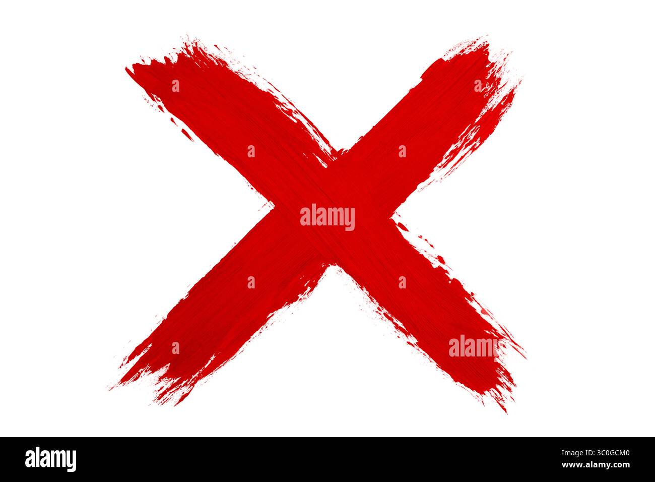 Painted X Mark Isolated on White Background Stock Photo - Alamy