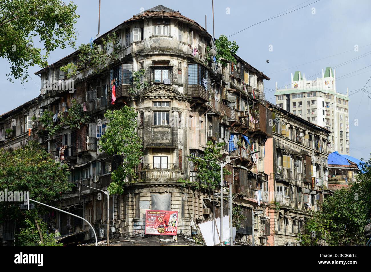INDIA, Mumbai, Grant Road, old british colonial building / INDIEN ...