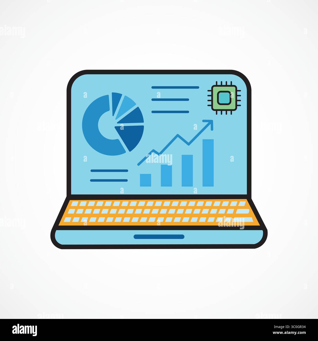 Analytics and Monitoring System with Artificial Intelligence color icon ...