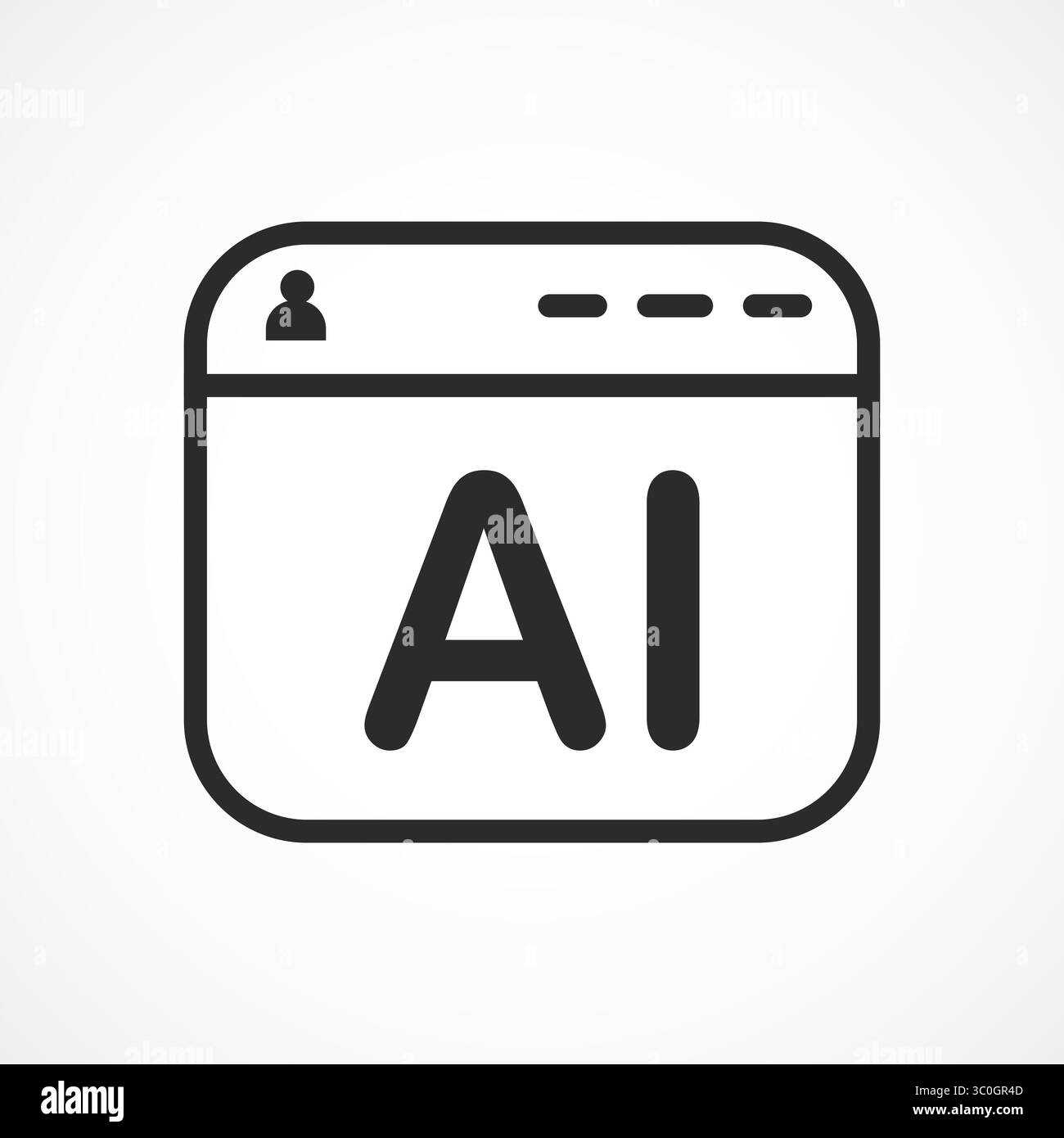 Brain logo ai icon Black and White Stock Photos & Images - Alamy