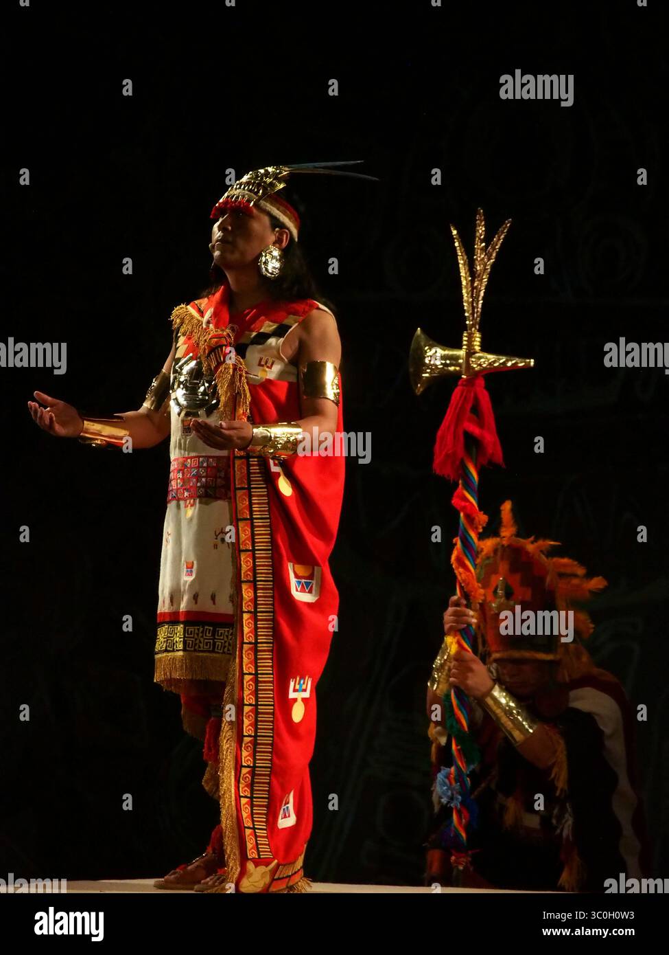 May 8, 2018 - Lima, Lima, Peru - Inca costumed actors performing the ...