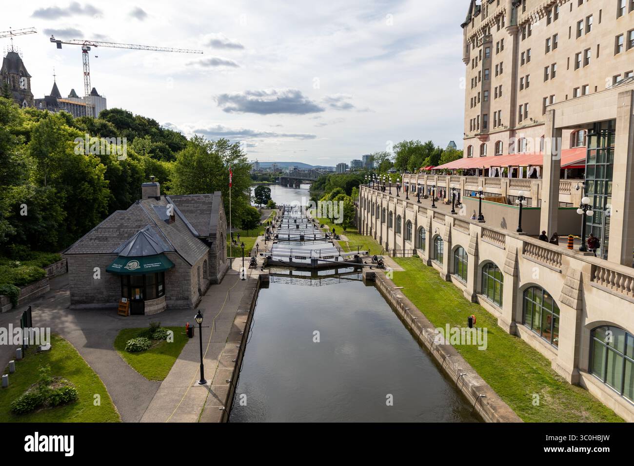 Ottawa, Canada - June 13, 2025: Rideau canal locks in Canadian capital ...