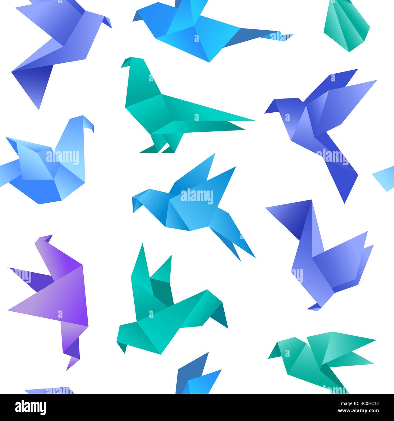 Origami pattern. paper dove seamless background Stock Vector Image ...