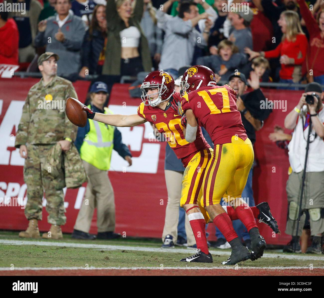 November 24, 2018 USC Trojans safety Jordan McMillan (30) celebrates ...