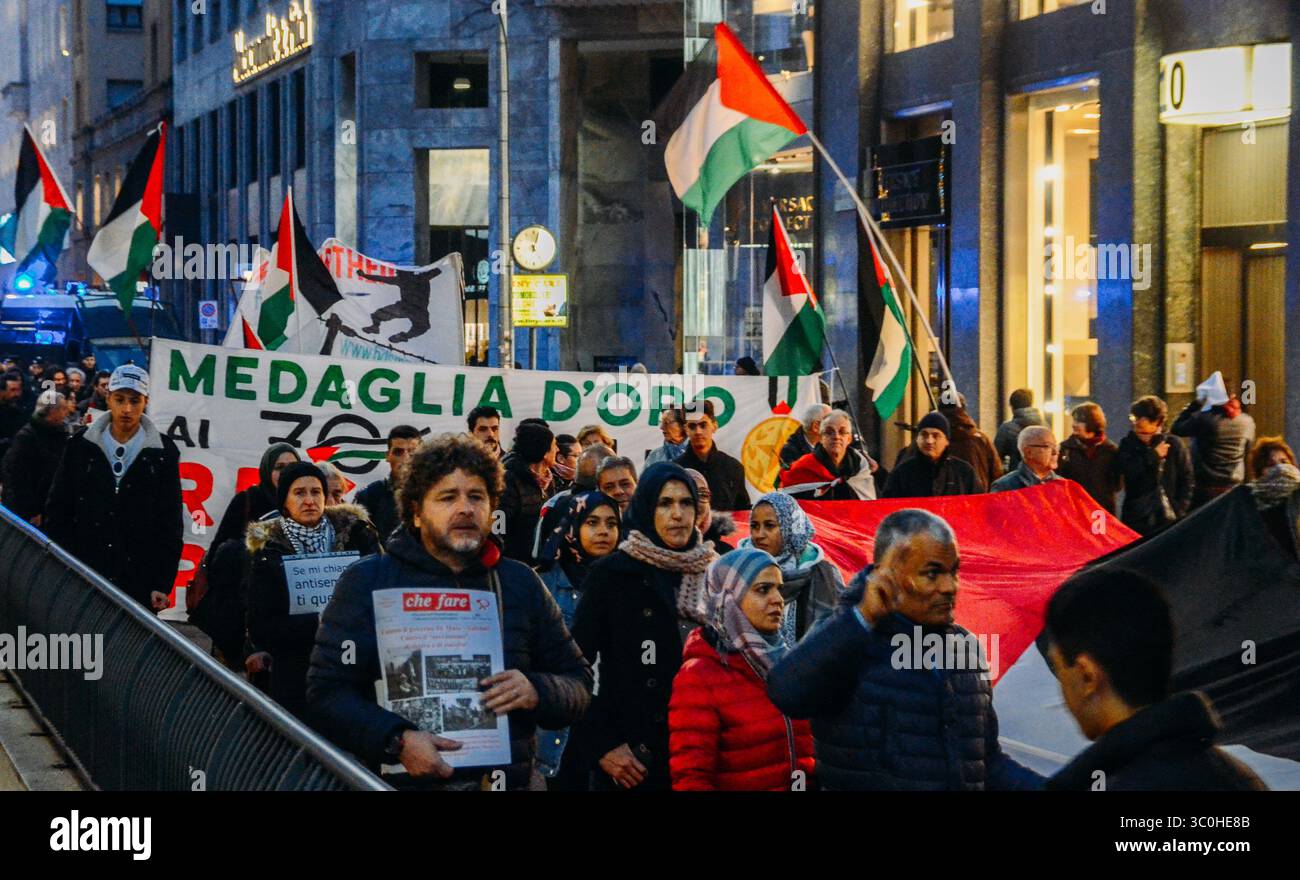 November 25, 2018 - Milan, Italy - Rally in solidarity with Gaza ...
