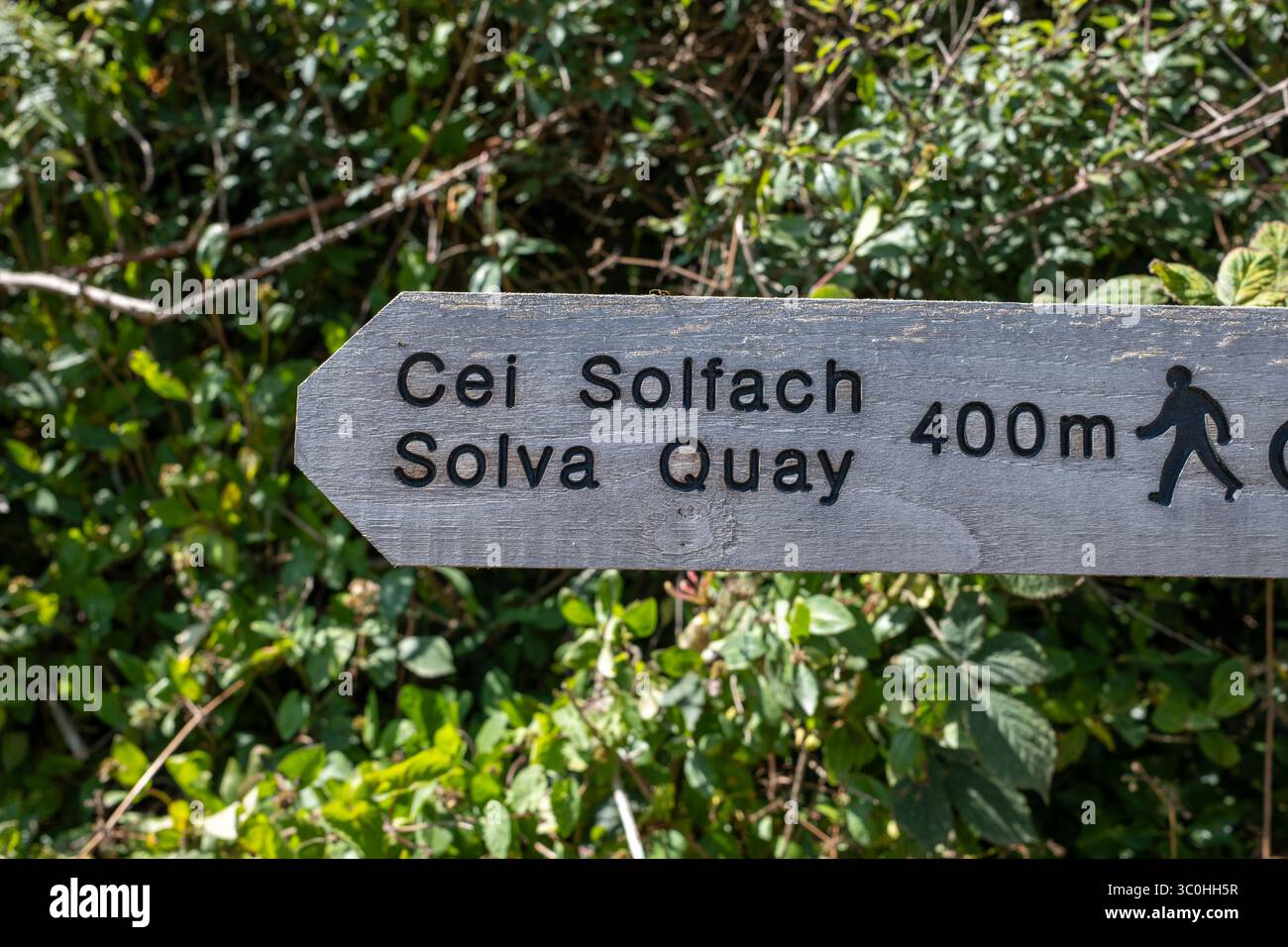 Walking Signs in Solva Harbour in Pembrokeshire West Wales UK Stock ...