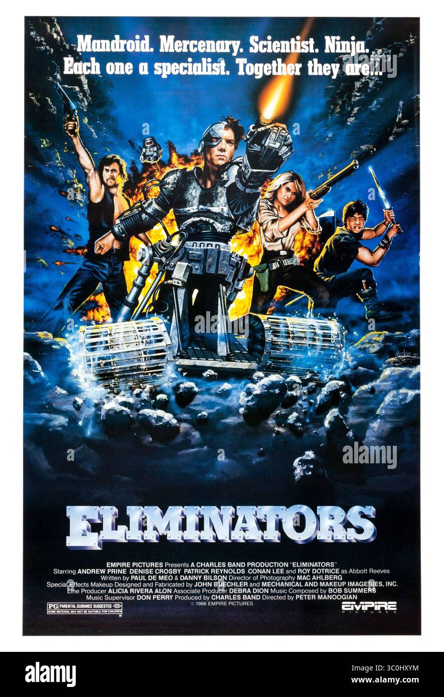 ELIMINATORS (1986), directed by PETER MANOOGIAN. Credit: Empire ...