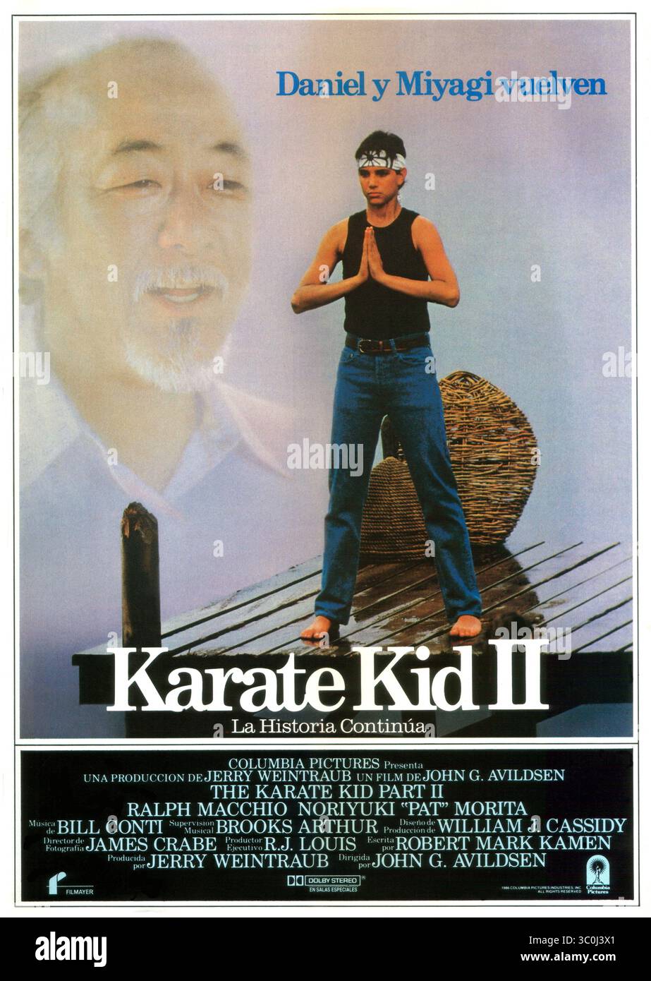 KARATE KID, PART II, THE (1986), directed by JOHN G. AVILDSEN. Credit ...