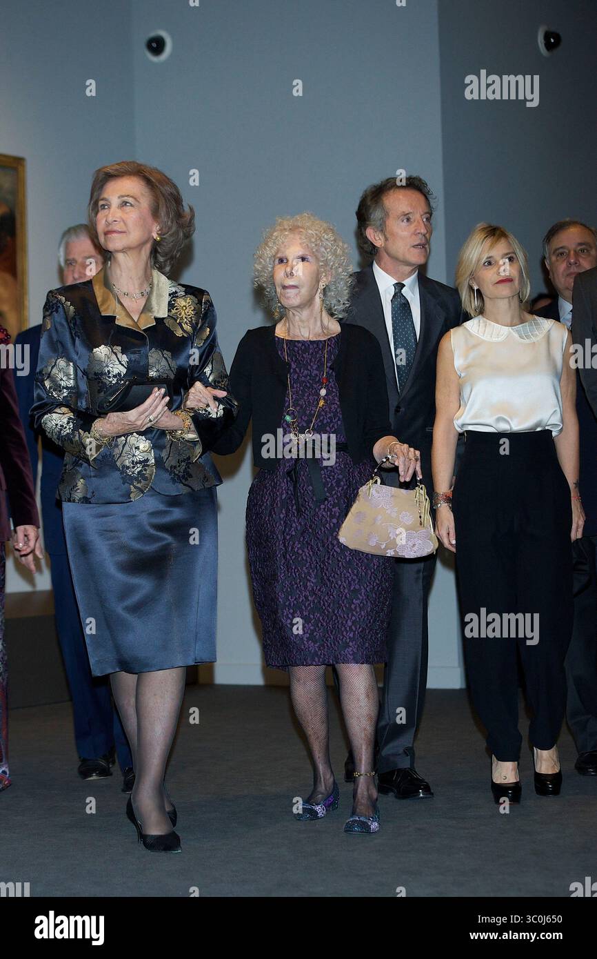 Spanish Queen Sofia, Duchess of Alba, Eugenia Martinez de Irujo and ...