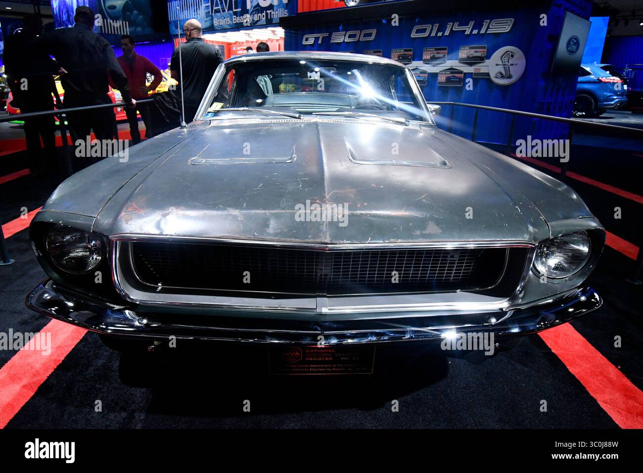 The original actor Steve McQueens 1968 Mustang GT fastback on display ...