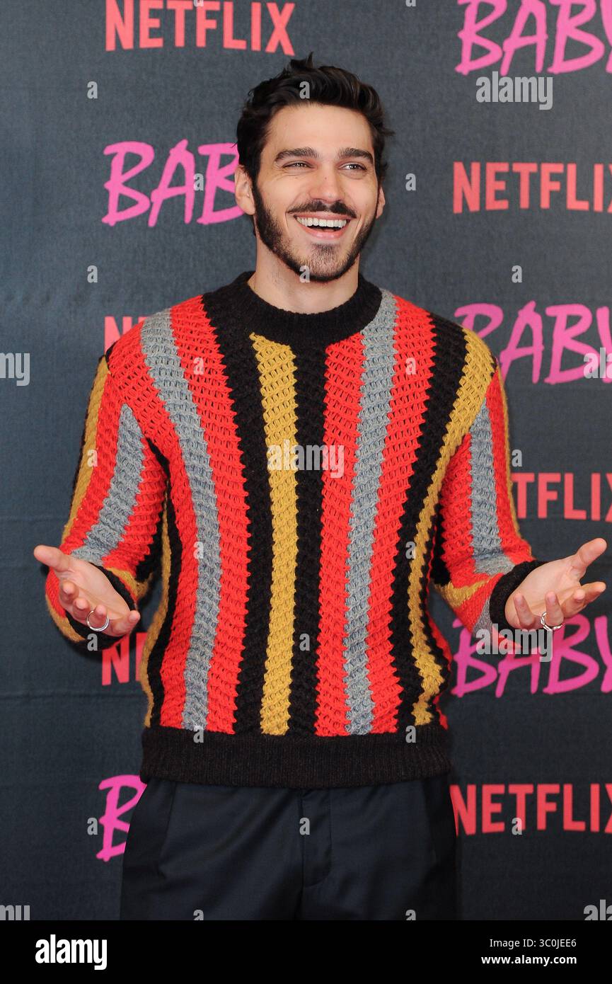 The actor Giuseppe Maggio attends the presentation of the new Netflix ...