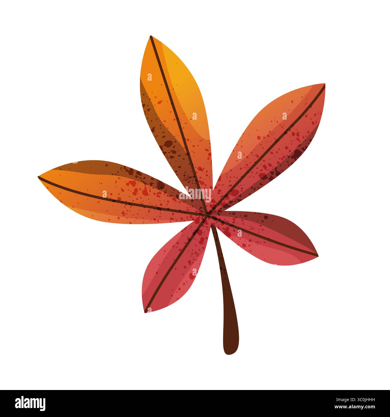 Chestnut leaf or autumn plant element. Vector botany icon or biology ...
