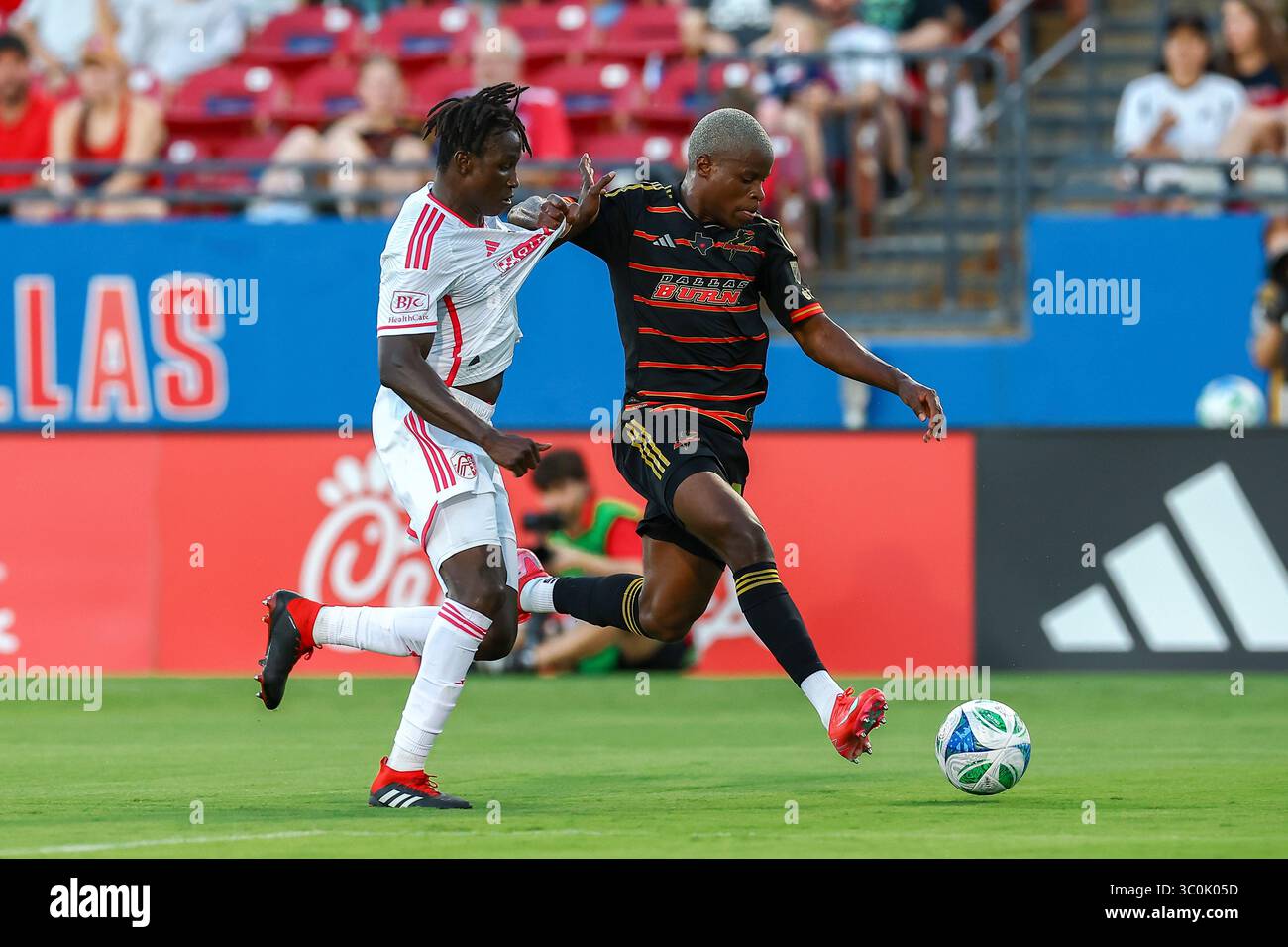 FRISCO, TX - JULY 19: FC Dallas forward Bernard Kamungo (#77) prepares ...
