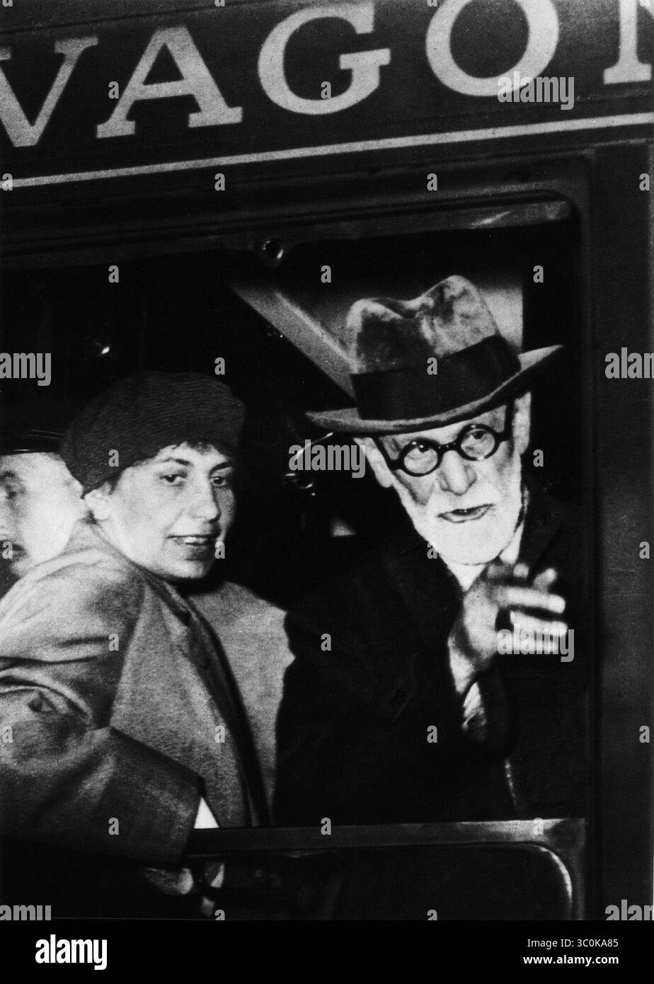 The founder of psychoanalysis Sigmund Freud and his psychoanalyst ...