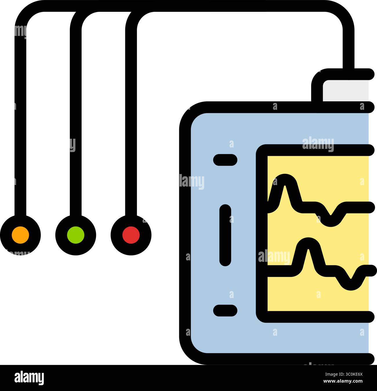 Cardiogram monitoring color icon. Holter monitoring system. Heart beats ...