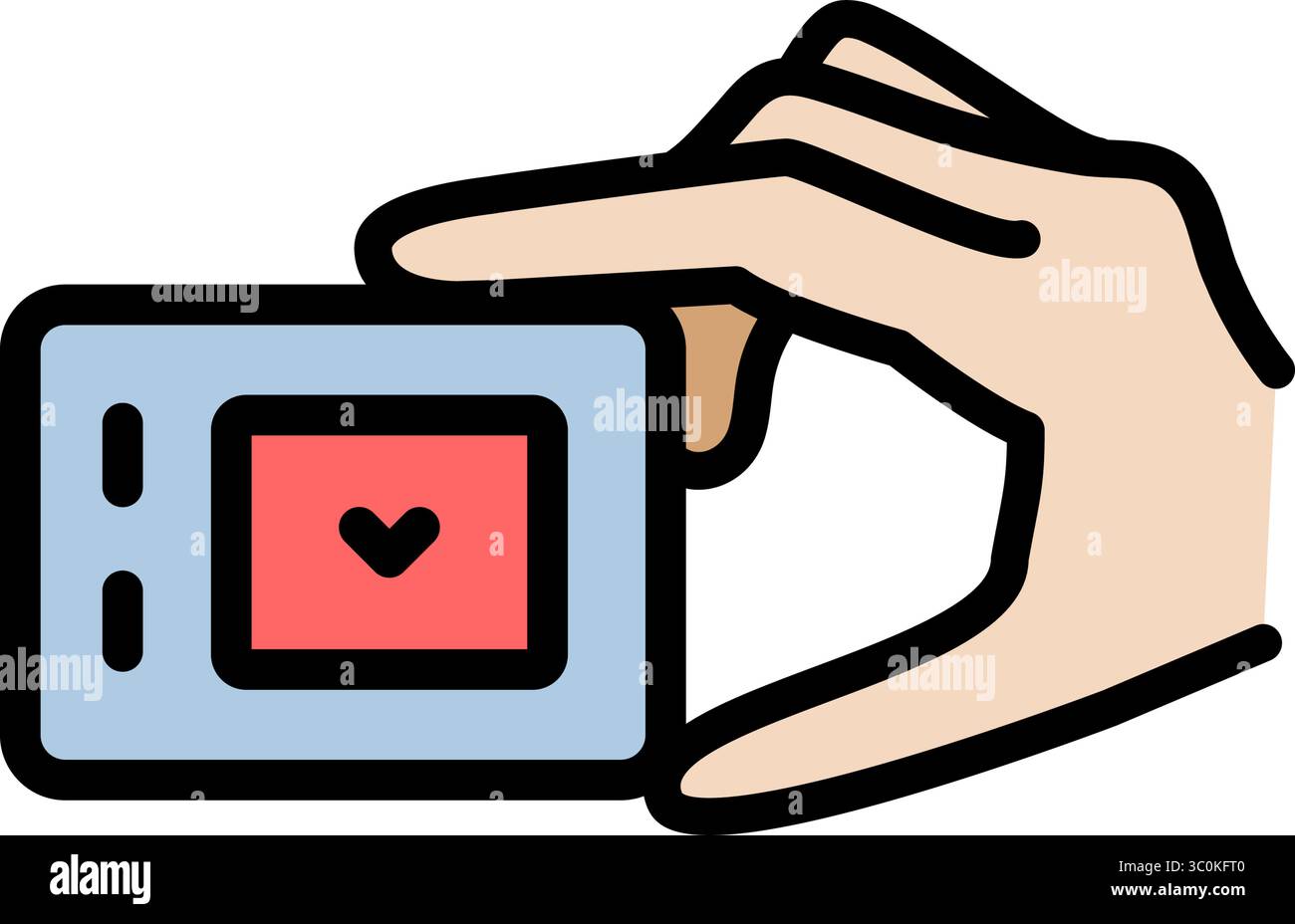 Cardiogram monitoring color icon. Holter monitoring system. Heart beats ...