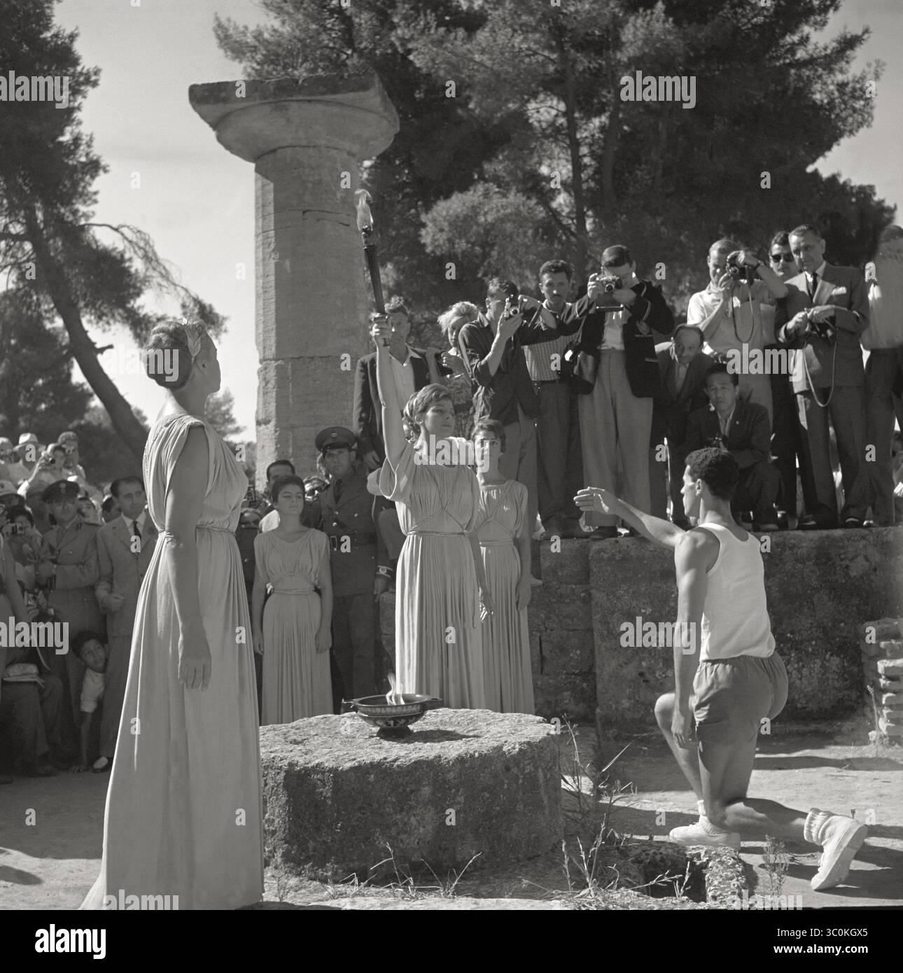 In the sanctuary of Altis by the ancient Olympia, the Greek actress ...