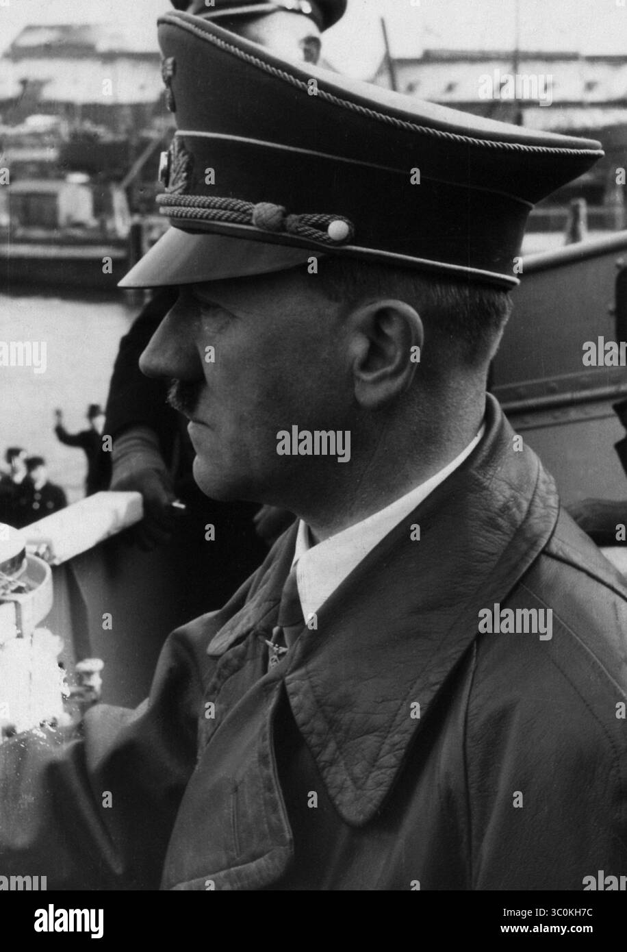 Fuhrer and Chancellor of Germany Adolf Hitler on a unit of the Navy ...
