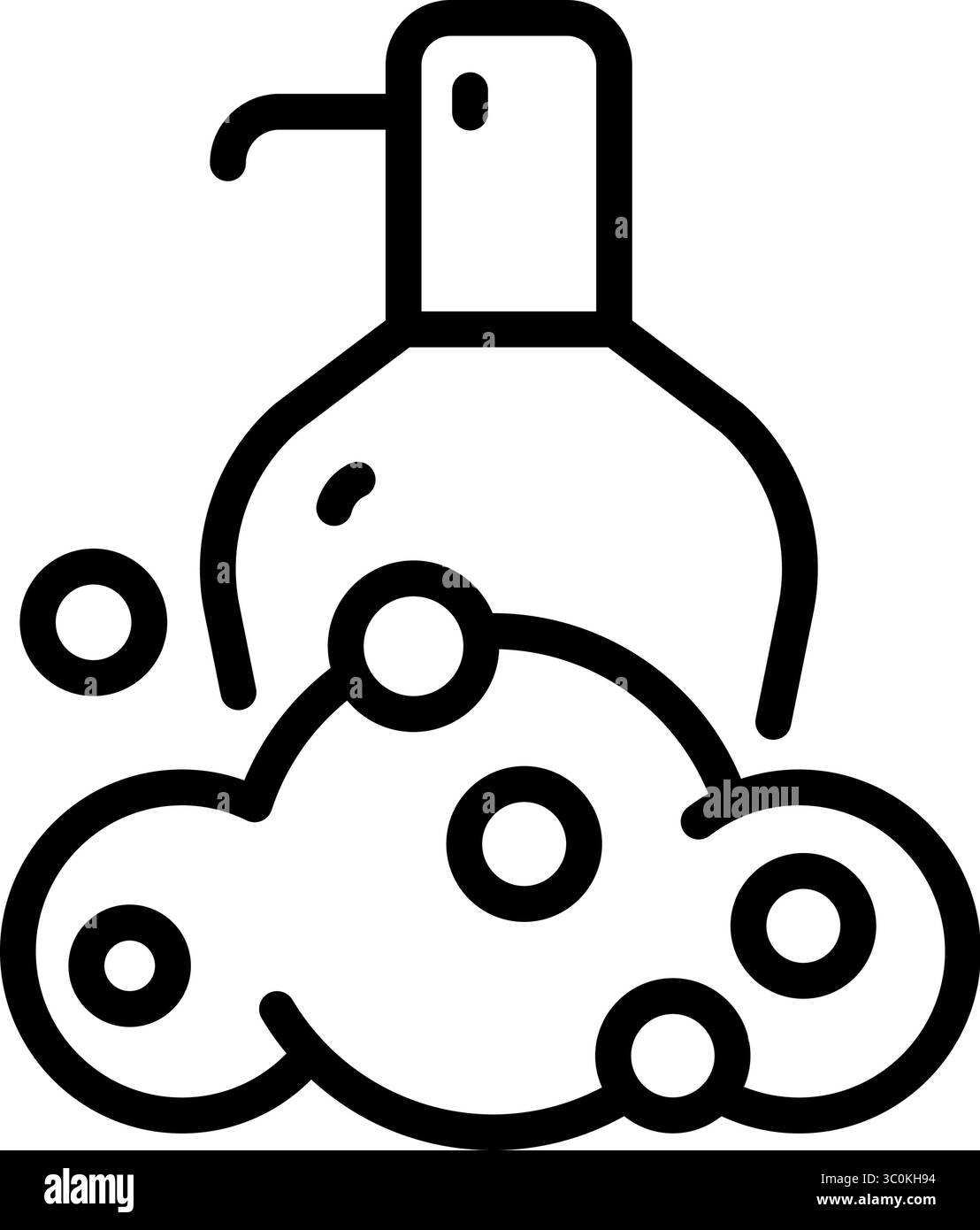 Sparkle Foam Cream on Hand Outline Icon. Whipped Soap on Hand Symbol ...