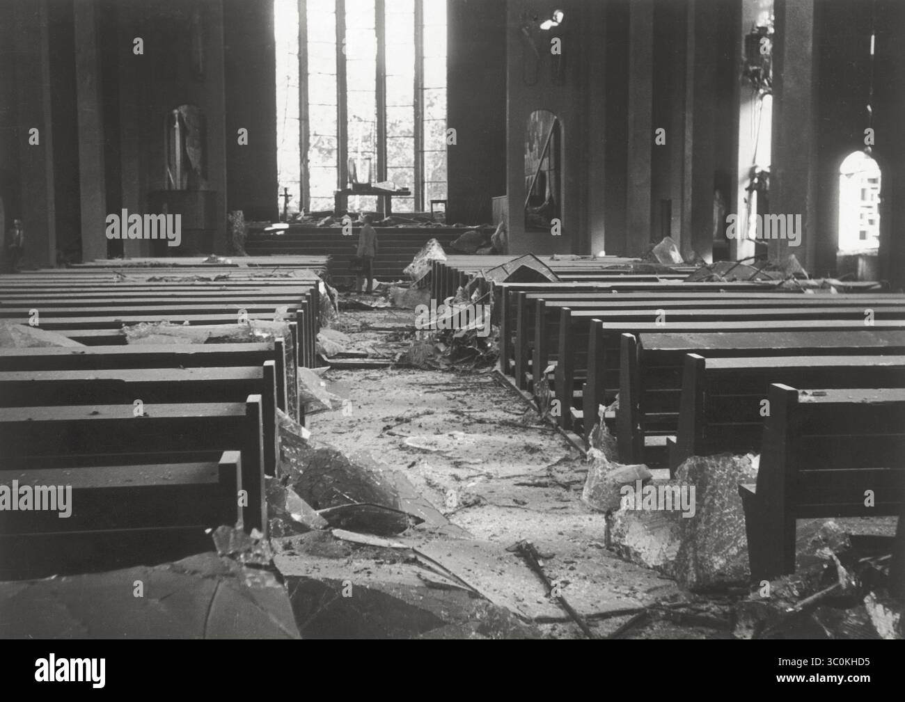 The inside of a church bombed by Soviet airforce. Hungary, July 1941 ...
