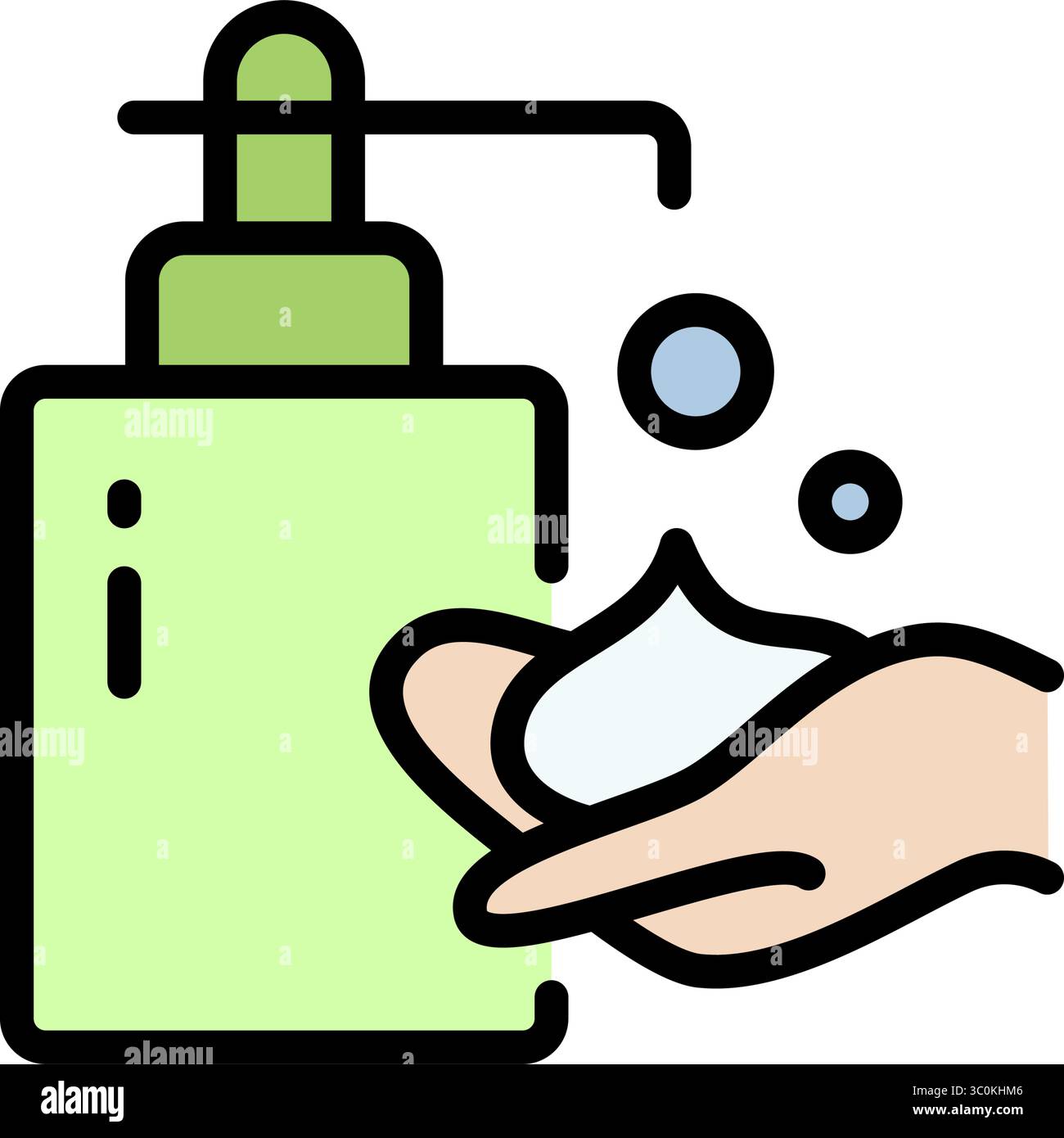Hand Sanitizer Color Icon. Washing hand with sanitizer liquid soap ...