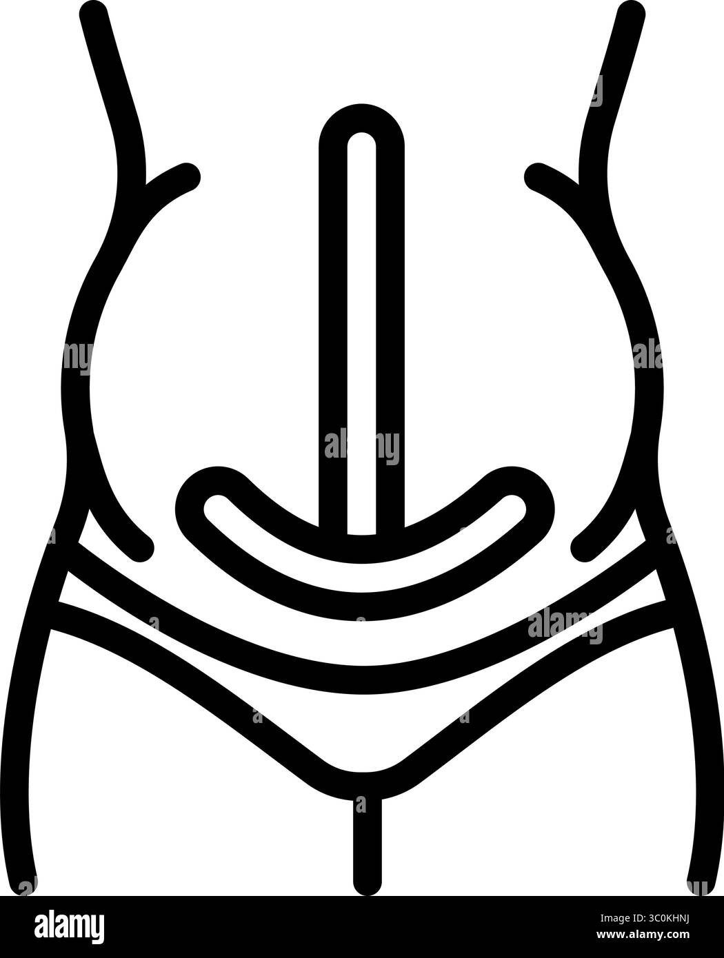 Taping application for pregnant belly outline icon. Kinesiology taping ...