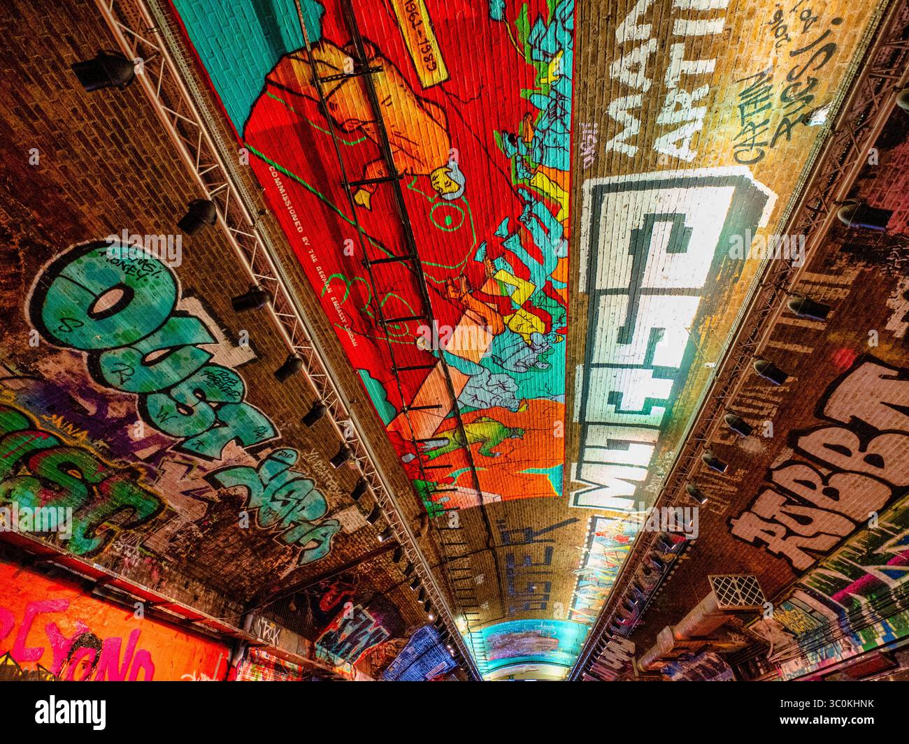 Murals and graffiti art at Leake Street, also known as Graffiti Tunnel ...