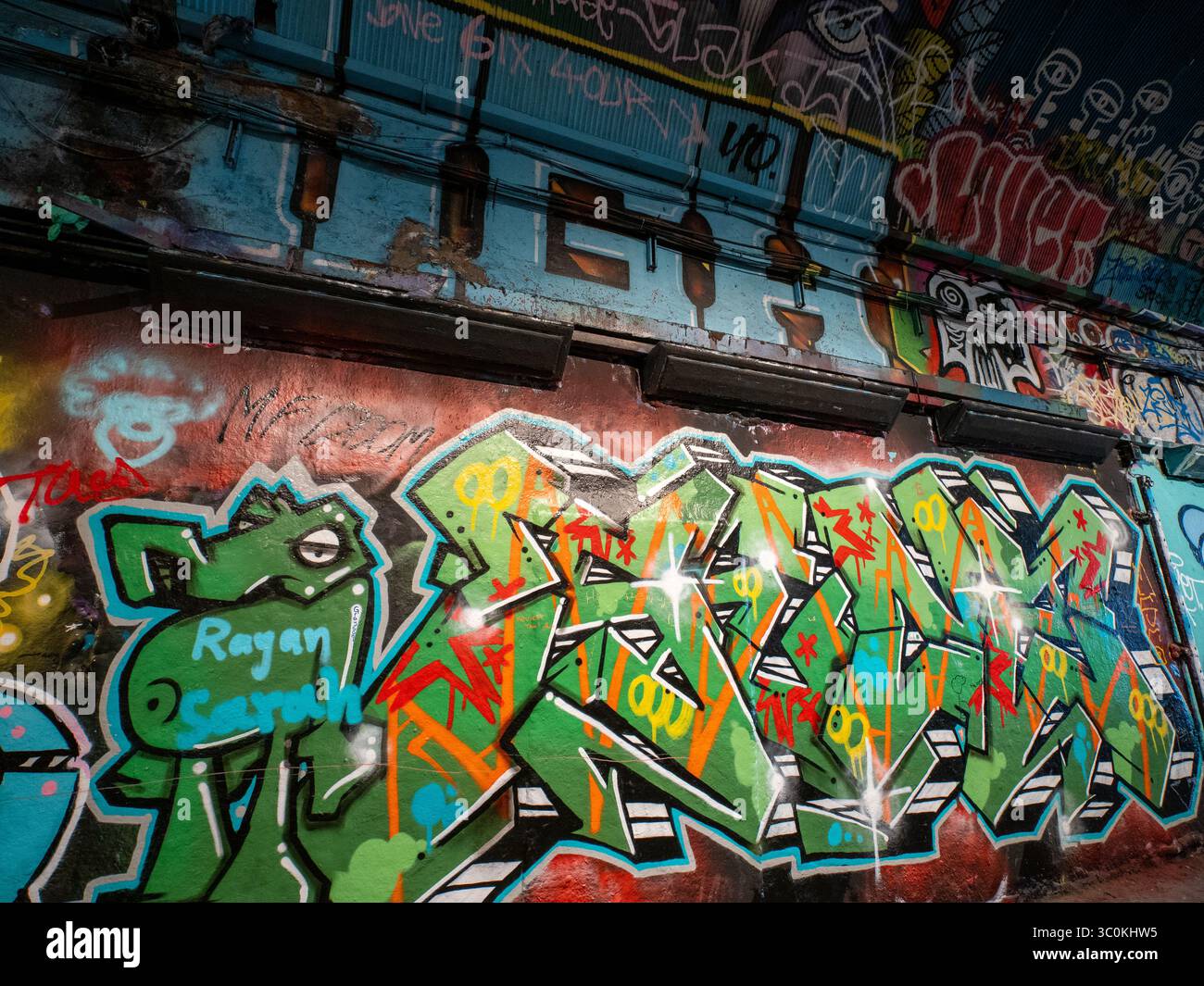 Murals and graffiti art at Leake Street, also known as Graffiti Tunnel ...