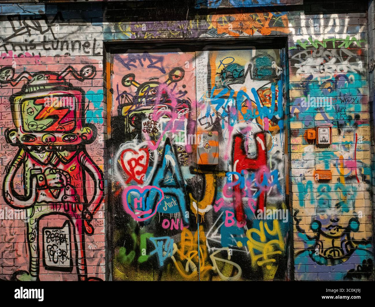 Murals and graffiti art at Leake Street, also known as Graffiti Tunnel ...