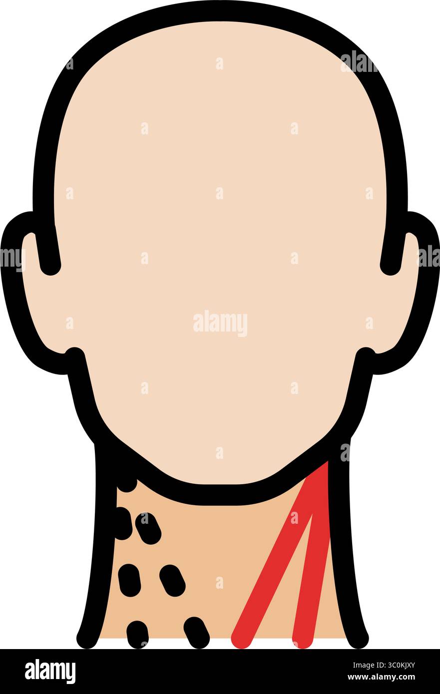 Neck kinesio tape color icon. Elastic therapeutic tape. Decreasing pain ...