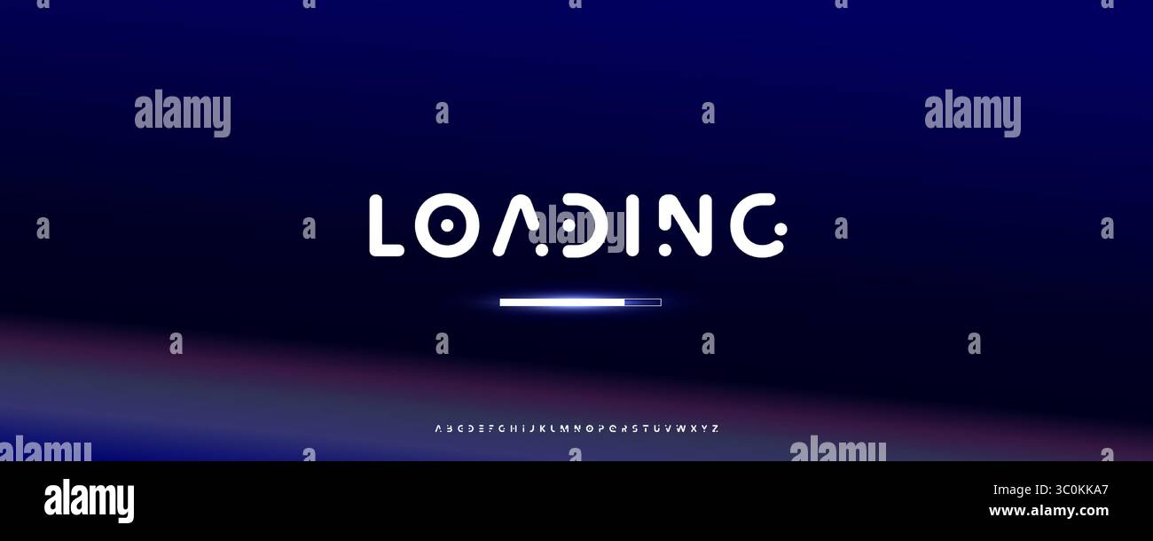 Futuristic Loading Data Typography with Glowing HUD Bar Effect, Ideal ...