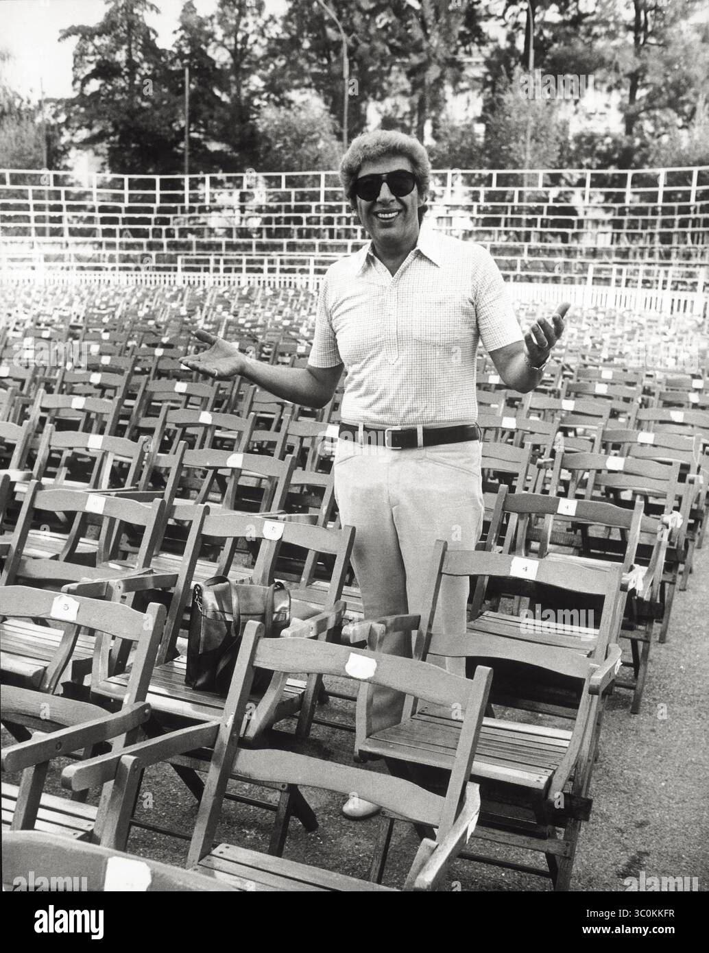 The Italian comedian and actor Gino Bramieri is photographed in a funny ...