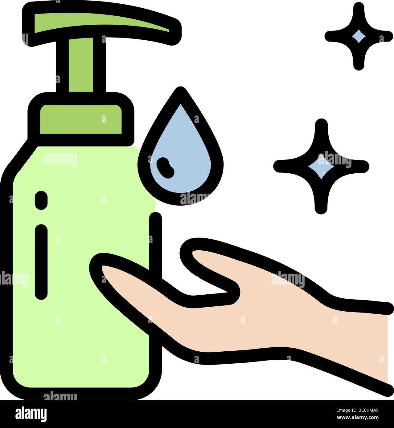 Hands disinfection. Liquid antibacterial soap. Hand Soap Icon ...