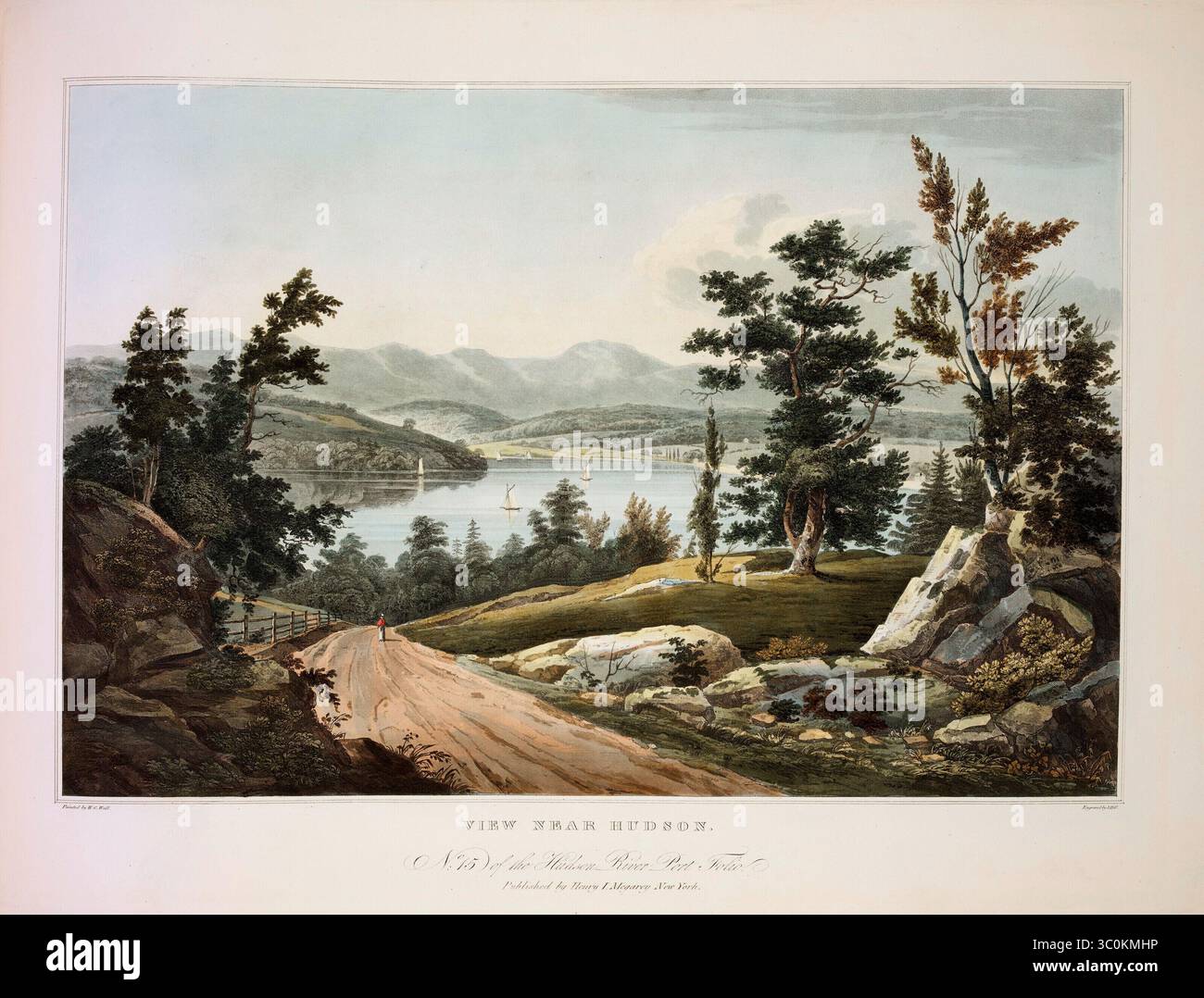 Vintage colour lithograph from The Hudson River PortFolio by William G ...