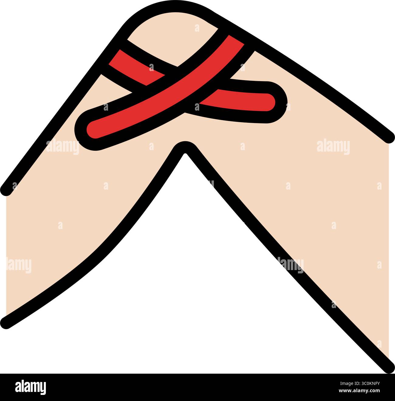 Knee kinesio tape strips icon. Elastic therapeutic tape. Muscles ...