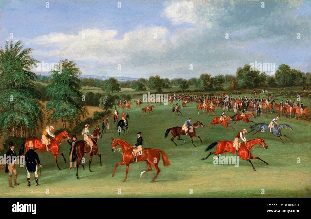 Painting of the Epsom Races, Preparing to start, by painter James ...