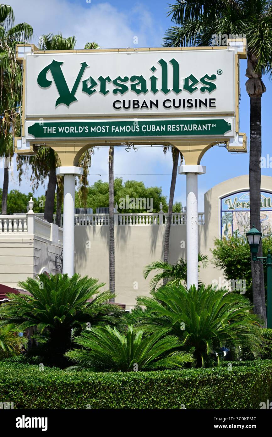 The Versailles Cuban Cuisine, restaurant sign is a prominent feature ...