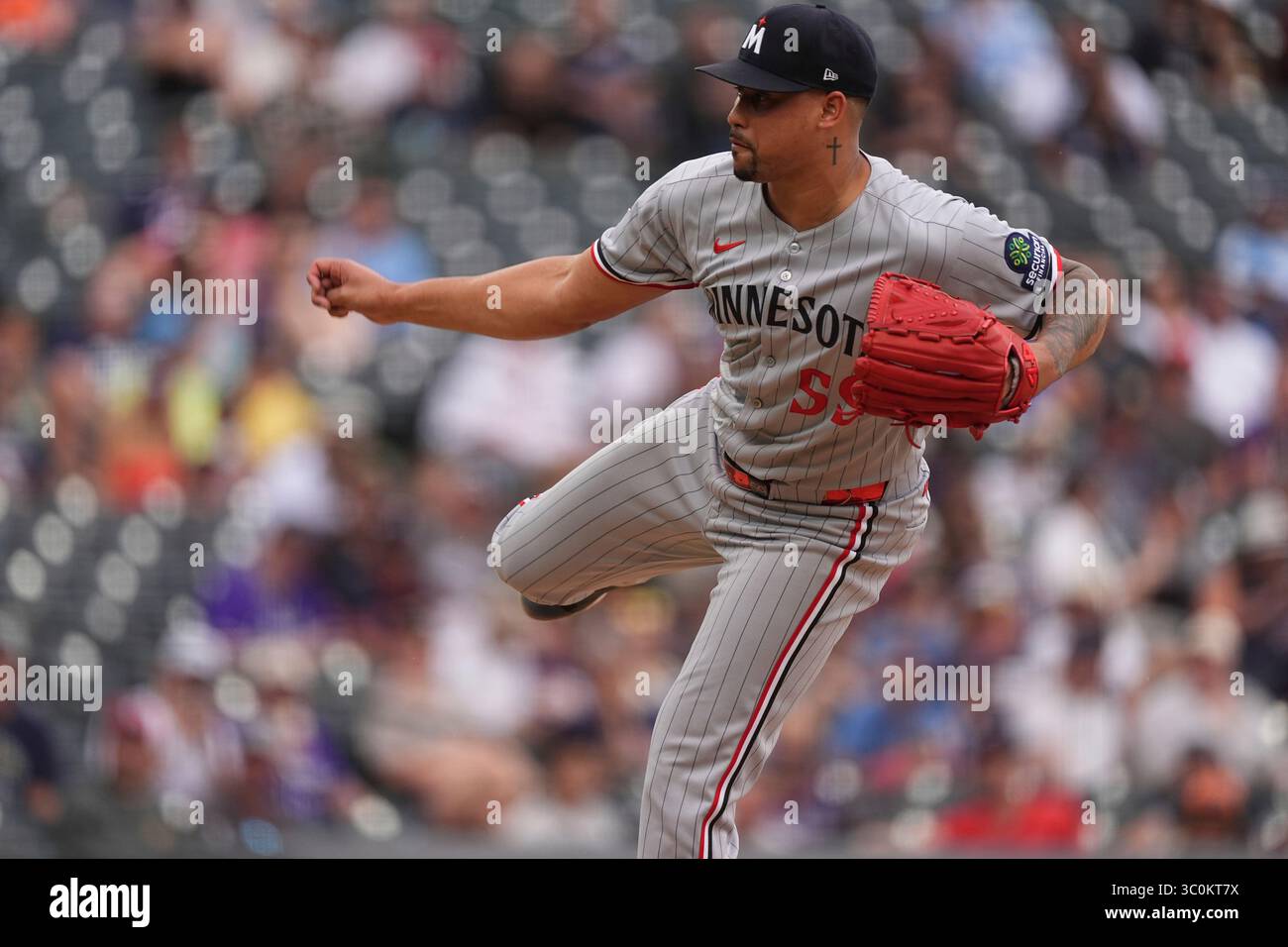 Minnesota Twins relief pitcher Jhoan Duran (59) in the ninth inning of ...